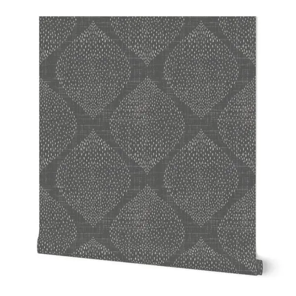 Spoonflower Minimalist Ogee 100% Natural Sisal Grasscloth Wallcovering
