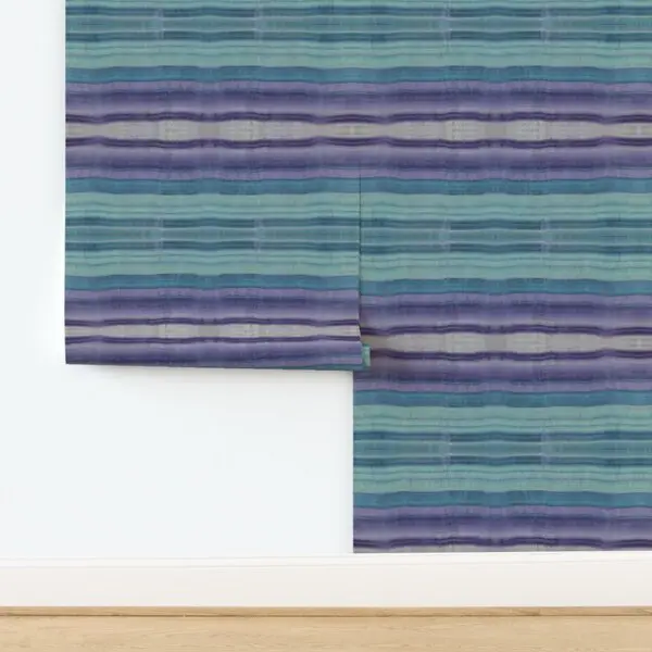 Spoonflower Stripe Layers Stone Geode Geology Fluorite Traditional Wallpaper