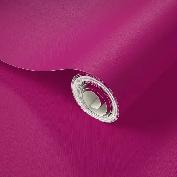 Spoonflower Bright Magenta Raspberry Solid Deep Custom Pre-pasted Wallpaper - Pink