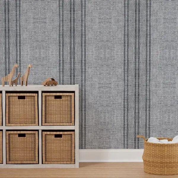 Spoonflower Aegean Stripe Custom Pre-pasted Wallpaper