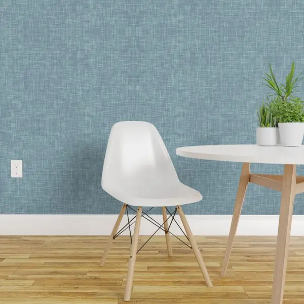 Spoonflower Texture Look Custom Pre-pasted Wallpaper - Blue