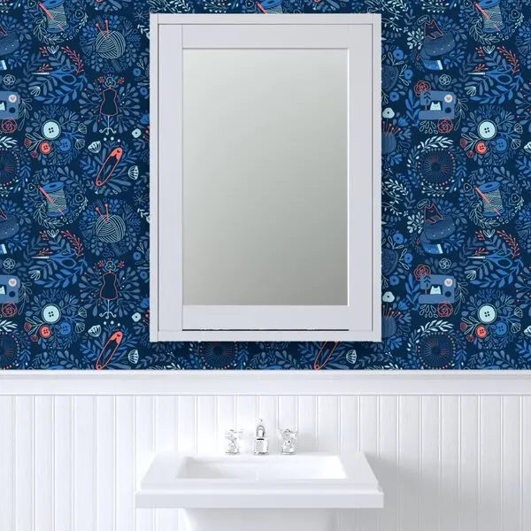 Spoonflower Floral Cat Machine Spoonflowerdc Traditional Wallpaper