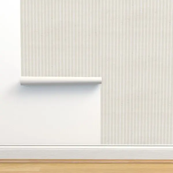 Spoonflower And Cream Anderson Stripe 100% Natural Sisal Grasscloth Wallcovering - White