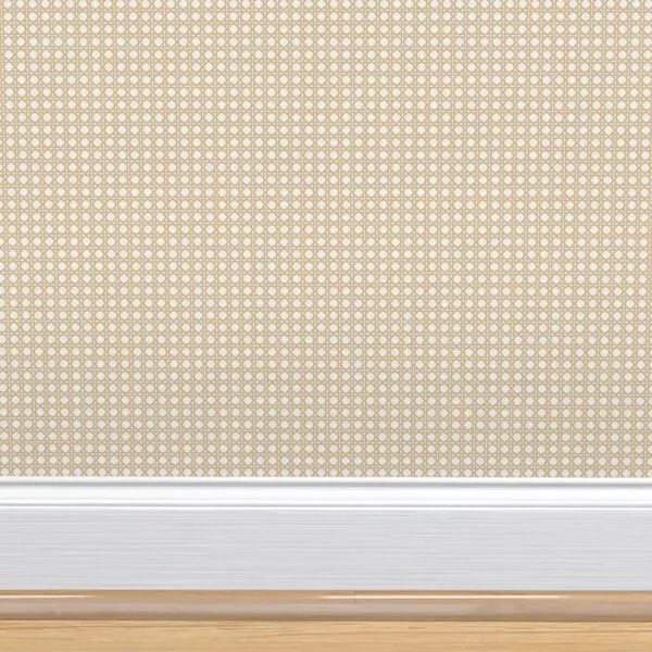 Spoonflower Natural Cannage 100% Natural Sisal Grasscloth Wallcovering