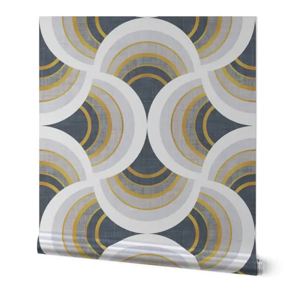 Spoonflower Vintage Retro Geometric Abstract Wallpaper Art Wallpaper