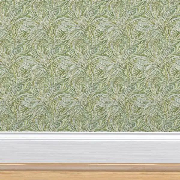 Spoonflower Weed Texture Medium 100% Natural Sisal Grasscloth Wallcovering - Green,beige