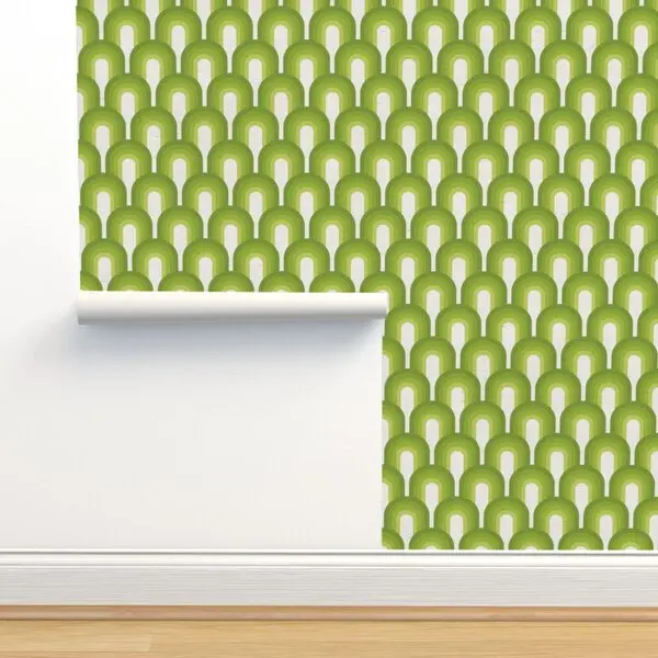 Spoonflower Mod Rainbow 100% Natural Sisal Grasscloth Wallcovering