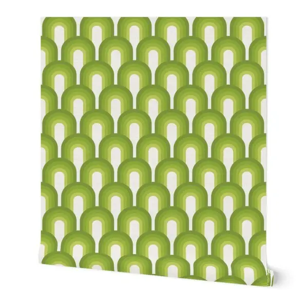 Spoonflower Mod Rainbow 100% Natural Sisal Grasscloth Wallcovering