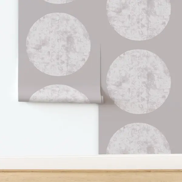 Spoonflower Moon Soft Violet Gray Cool Constellations Custom Removable Wallpaper