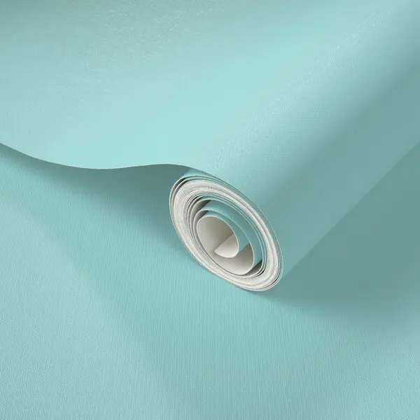 Spoonflower Blue Teal Turquoise Aqua Solid Light Custom Pre-pasted Wallpaper - Mint,green,teal