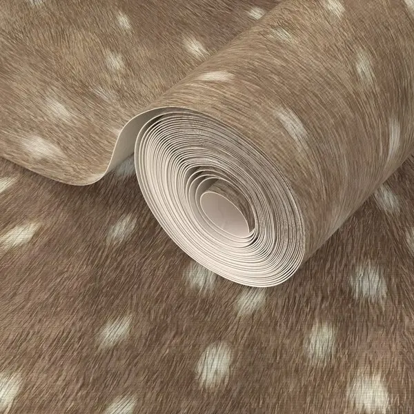 Spoonflower Soft Deer Hide Taupe Skin Woodland Traditional Wallpaper - Brown