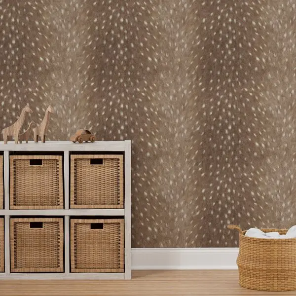Spoonflower Soft Deer Hide Taupe Skin Woodland Traditional Wallpaper