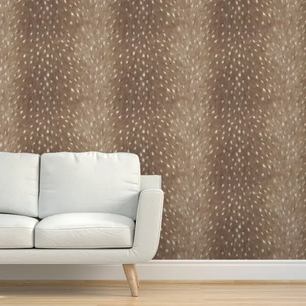 Spoonflower Soft Deer Hide Taupe Skin Woodland Traditional Wallpaper