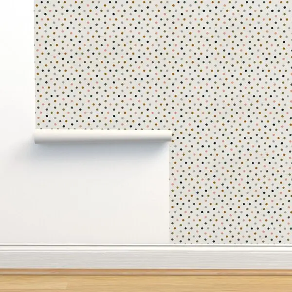 Spoonflower Brighton Polka Dot 100% Natural Sisal Grasscloth Wallcovering
