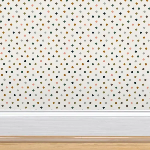 Spoonflower Brighton Polka Dot 100% Natural Sisal Grasscloth Wallcovering