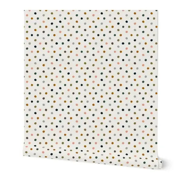 Spoonflower Brighton Polka Dot 100% Natural Sisal Grasscloth Wallcovering