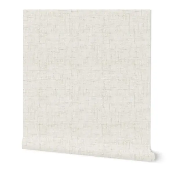 Spoonflower 100% Natural Sisal Grasscloth Wallcovering - White