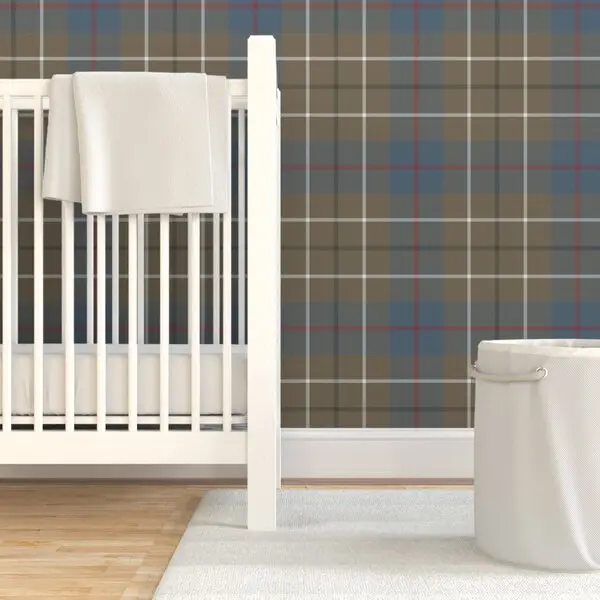 Spoonflower Tartan Scottish Muted Faded Ancient Weathered Traditional Wallpaper