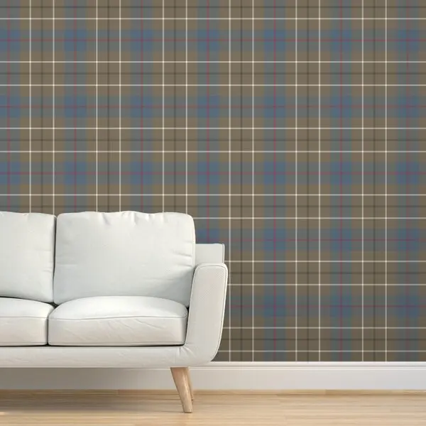 Spoonflower Tartan Scottish Muted Faded Ancient Weathered Traditional Wallpaper