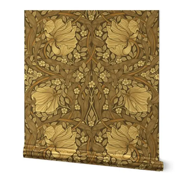 Spoonflower Bestselling Popular Williammorris Antiquefloral Custom Pre-pasted Wallpaper