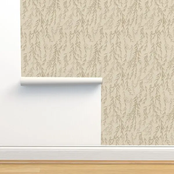 Spoonflower Willow ~ Neutral Medium 100% Natural Sisal Grasscloth Wallcovering