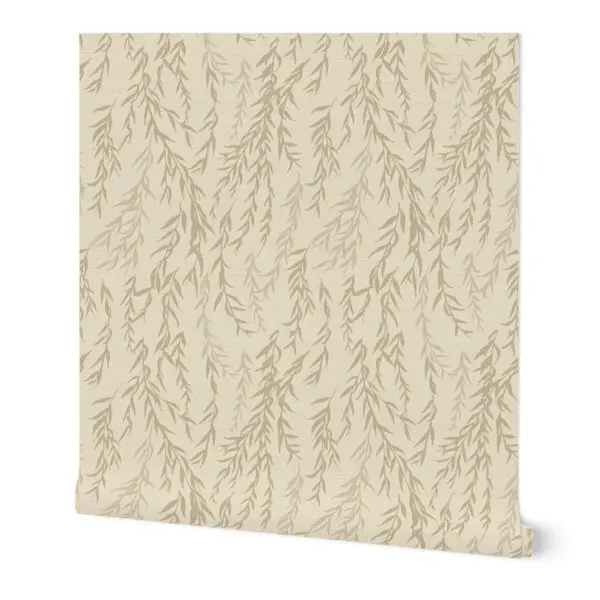 Spoonflower Willow ~ Neutral Medium 100% Natural Sisal Grasscloth Wallcovering