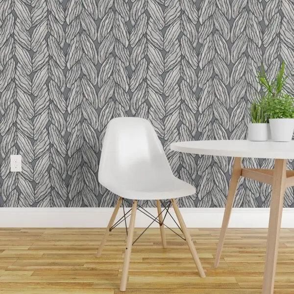 Spoonflower Faux Cable Stitch Knitting Texture Custom Removable Wallpaper