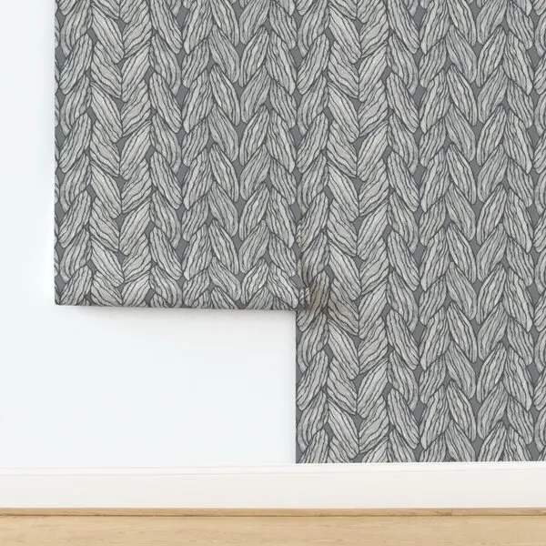 Spoonflower Faux Cable Stitch Knitting Texture Custom Removable Wallpaper