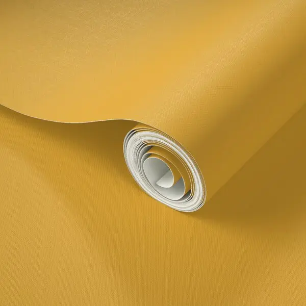 Spoonflower Solid Yellow Mustard Saffron Traditional Wallpaper - Yellow,orange