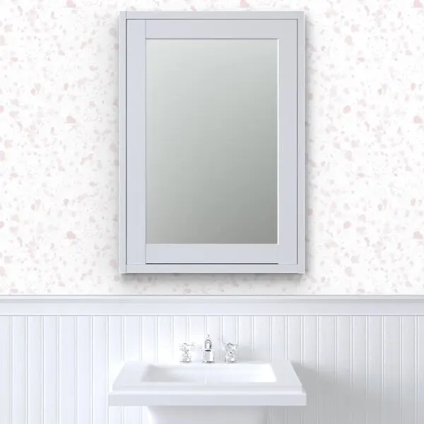 Spoonflower Pale Pink Splatter On White Custom Pre-pasted Wallpaper - White,gray