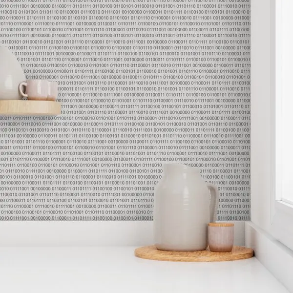 Spoonflower Computer Nerd Geek Binary Stem Tech Technology Custom Pre-pasted Wallpaper