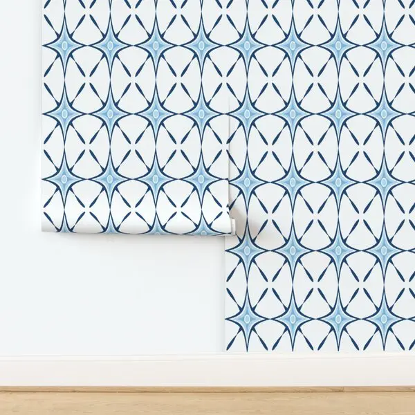 Spoonflower Modern Diamond Bold Mudroom Lattice Trellis Custom Removable Wallpaper