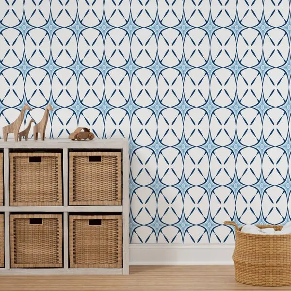 Spoonflower Modern Diamond Bold Mudroom Lattice Trellis Custom Removable Wallpaper