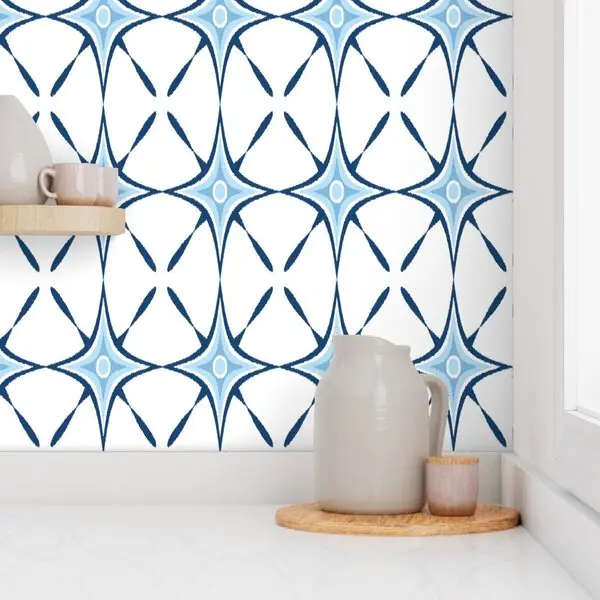 Spoonflower Modern Diamond Bold Mudroom Lattice Trellis Custom Removable Wallpaper