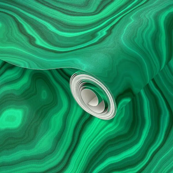 Spoonflower Art Deco Elegant Natural Emerald Stone Study Custom Pre-pasted Wallpaper