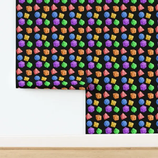 Spoonflower Dungeons And Dragons D20 Dice Geek Custom Removable Wallpaper