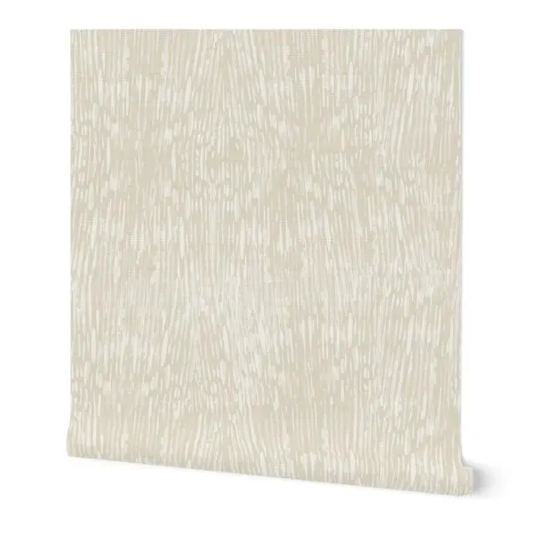 Spoonflower Neutral Beige Light Stroke 100% Natural Sisal Grasscloth Wallcovering