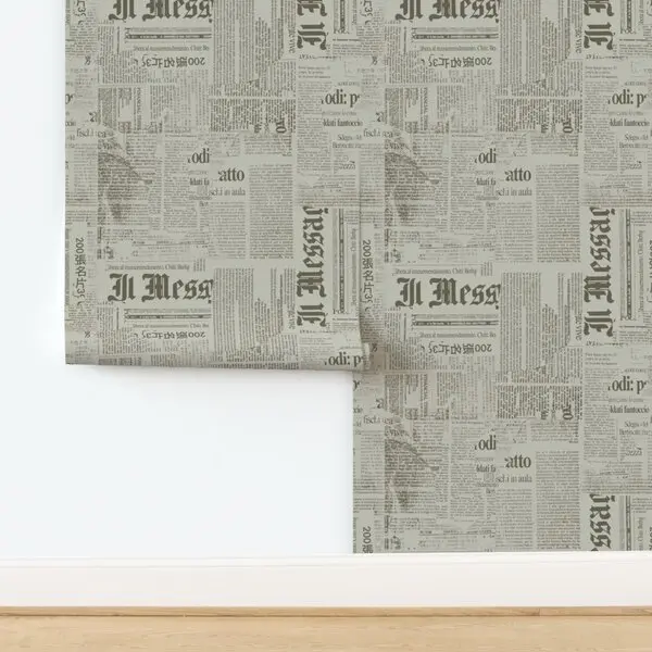 Spoonflower Grunge Newspaper Custom Removable Wallpaper