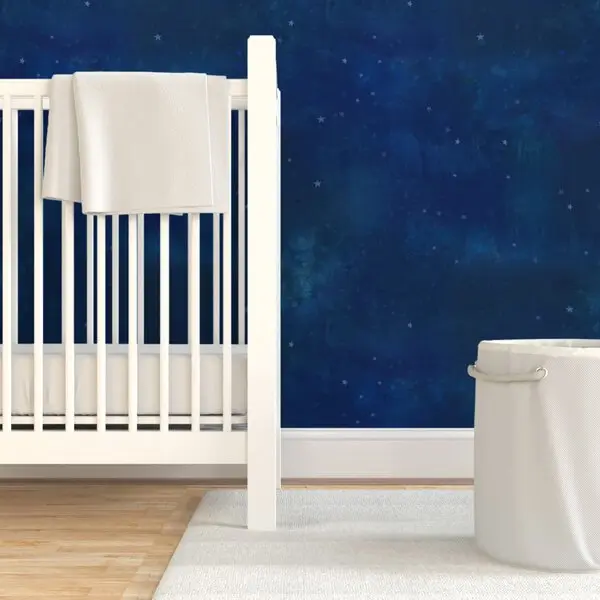 Spoonflower Watercolor Space Sky Stars Custom Removable Wallpaper
