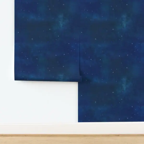 Spoonflower Watercolor Space Sky Stars Custom Removable Wallpaper
