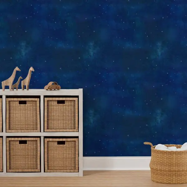 Spoonflower Watercolor Space Sky Stars Custom Removable Wallpaper