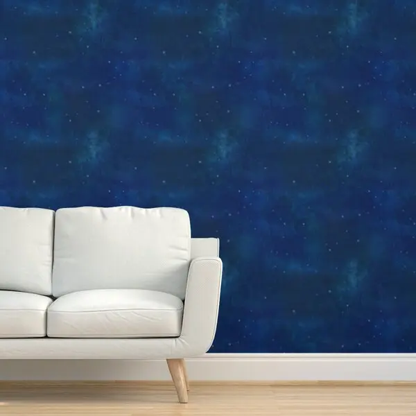 Spoonflower Watercolor Space Sky Stars Custom Removable Wallpaper