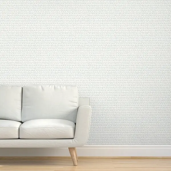 Spoonflower Grey Loops Waves Scribbles Off Custom Pre-pasted Wallpaper