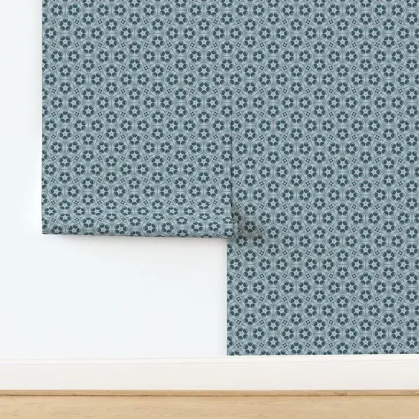 Spoonflower Circle Movie Photography Film Reel Cinema Traditional Wallpaper - Blue