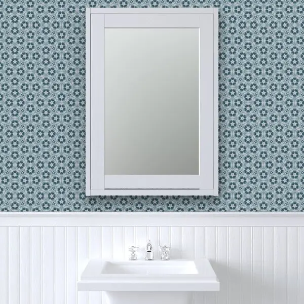 Spoonflower Circle Movie Photography Film Reel Cinema Traditional Wallpaper - Blue