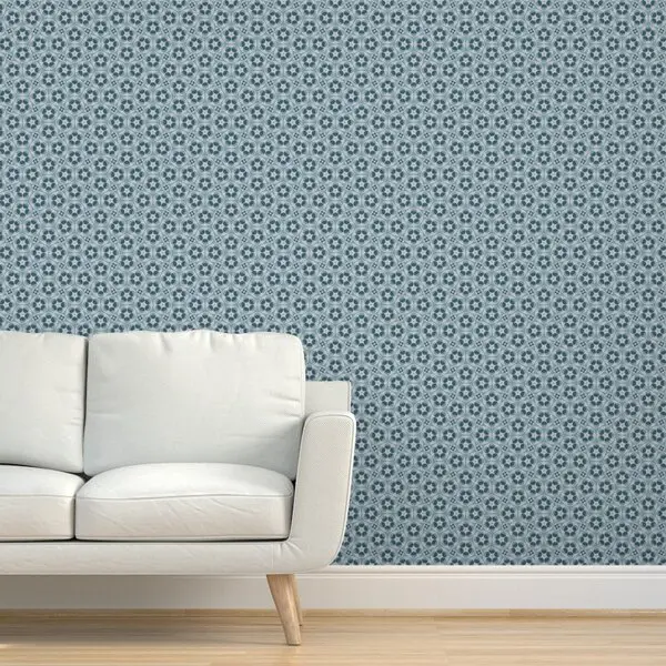 Spoonflower Circle Movie Photography Film Reel Cinema Traditional Wallpaper - Blue