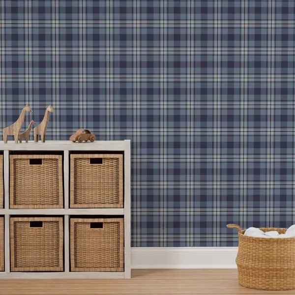 Spoonflower Autumn Plaid Tartan Home Traditional Wallpaper