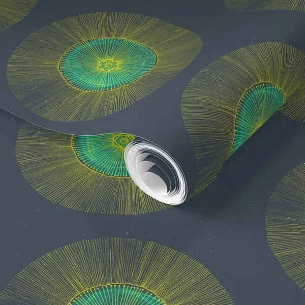 Spoonflower Nautilus Cuttlefish Octopus Tentacles Squids Traditional Wallpaper - Green