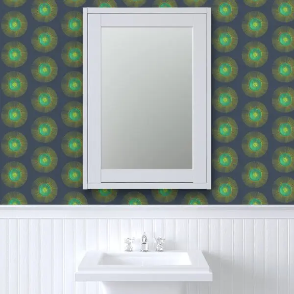 Spoonflower Nautilus Cuttlefish Octopus Tentacles Squids Traditional Wallpaper - Green