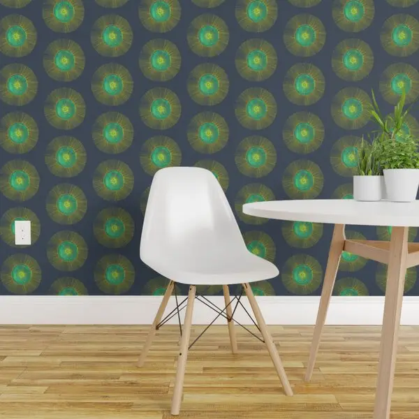 Spoonflower Nautilus Cuttlefish Octopus Tentacles Squids Traditional Wallpaper - Green